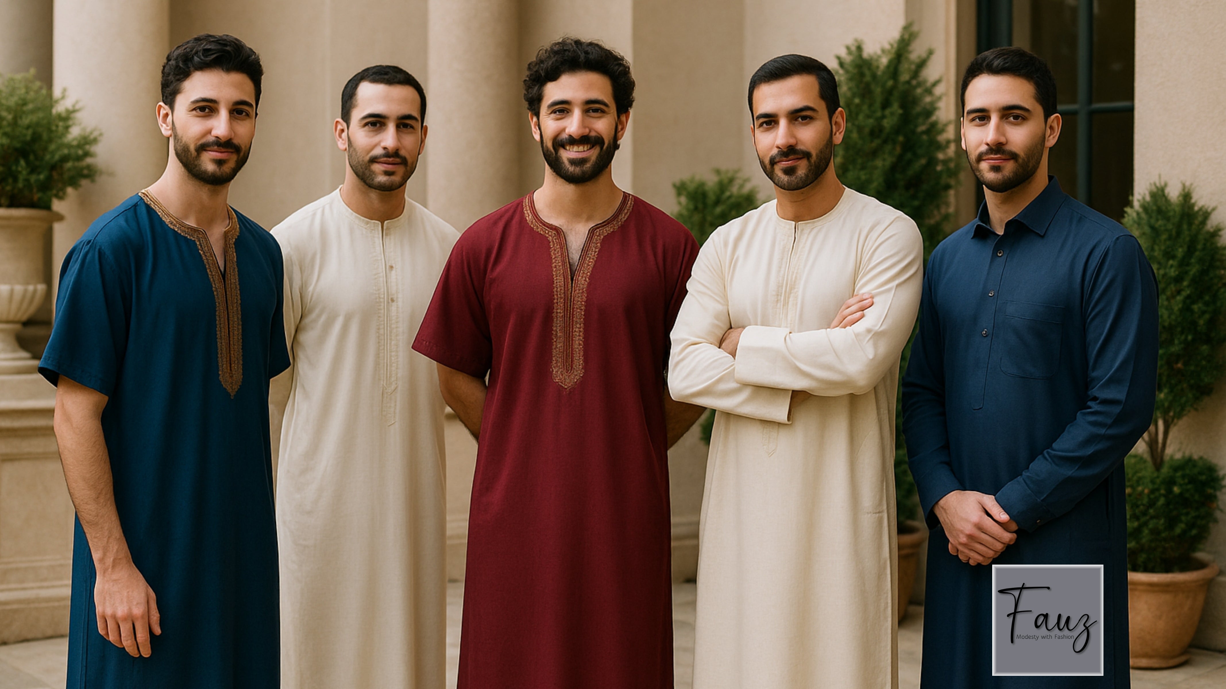 Which Thobe Should Men Wear? Classic Collar, Moroccan, or Omani? – Fauz